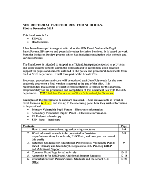 Fillable Online SEN REFERRAL PROCEDURES FOR SCHOOLS: Fax Email Print ...