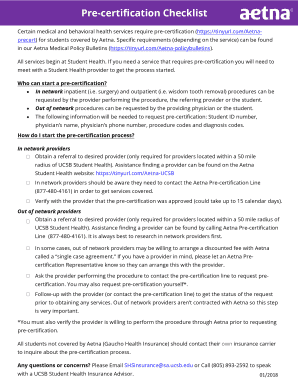 Fillable Online Pre-certification Checklist Fax Email Print - pdfFiller
