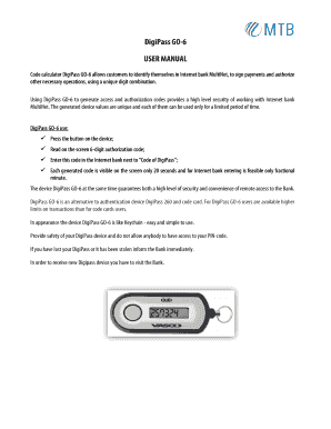 Fillable Online DigiPass GO-6 Fax Email Print - pdfFiller
