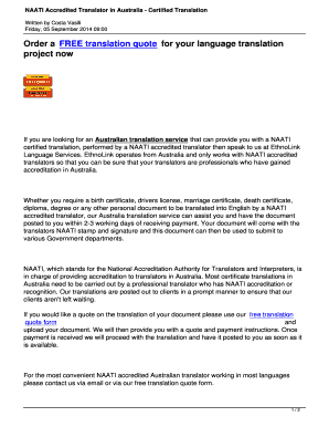 Fillable Online NAATI Accredited Translator in Australia - Certified ...