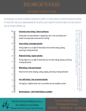 Fillable Online DOG AND CAT ITCH SCALE Fax Email Print - pdfFiller