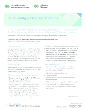 Fillable Online Sleep study patient instructions Fax Email Print ...