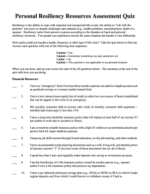 Fillable Online njaes rutgers Personal Resiliency Resources Assessment ...