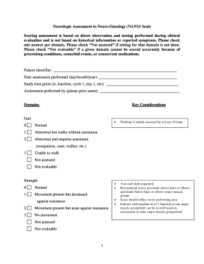 Fillable Online Neurologic Assessment in Neuro-Oncology (NANO) Scale ...