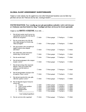 Global Sleep Assessment Questionnaire Interpretation - Fill Online ...