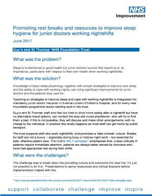Fillable Online Promoting rest breaks and resources to improve sleep ...