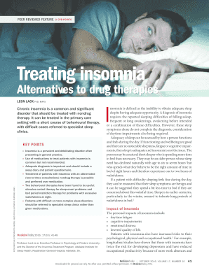 Fillable Online Treating insomnia Fax Email Print - pdfFiller