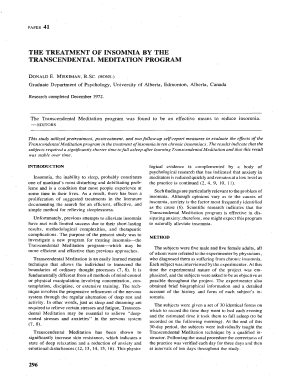 Fillable Online THE TREATMENT OF INSOMNIA BY THE Fax Email Print ...