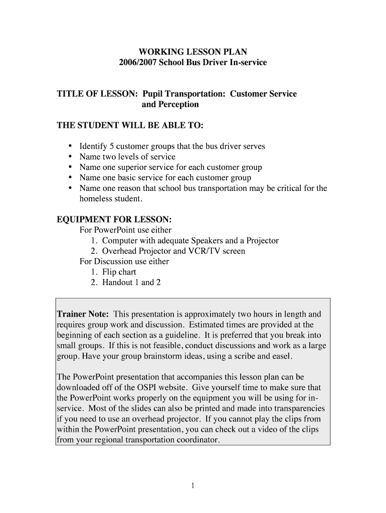 Fillable Online WORKING LESSON PLAN Fax Email Print - pdfFiller
