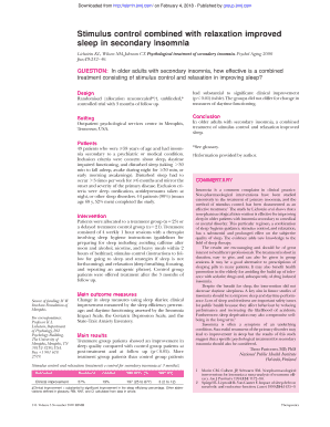 Fillable Online Stimulus control combined with relaxation improved Fax ...