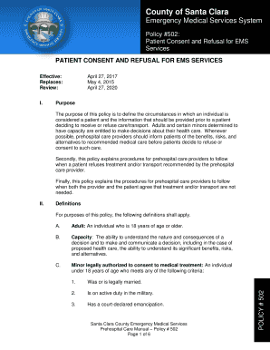 Fillable Online Patient Consent and Refusal for EMS Fax Email Print ...