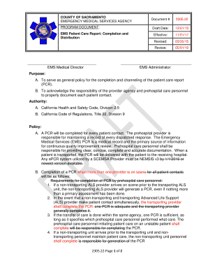 Fillable Online EMS Patient Care Report: Completion and Fax Email Print ...