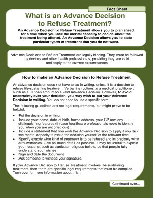 Fillable Online leedssafeguardingadults org An Advance Decision to ...