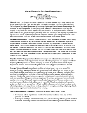 Fillable Online Informed Consent for Periodontal Osseous Surgery Fax ...