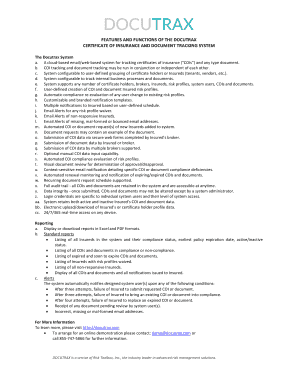 Fillable Online FEATURES AND FUNCTIONS OF THE DOCUTRAX Fax Email Print - pdfFiller