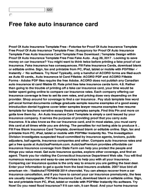 Fillable Online Free fake auto insurance card Fax Email Print - pdfFiller