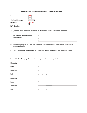Fillable Online CHANGE OF SERVICING AGENT DECLARATION Fax Email Print ...
