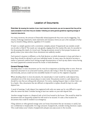 Fillable Online Location of Documents Fax Email Print - pdfFiller
