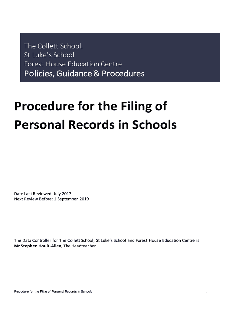 Fillable Online The Collett School, Fax Email Print - pdfFiller