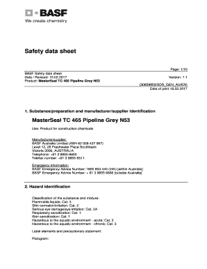 Fillable Online BASF Safety data sheet Fax Email Print - pdfFiller