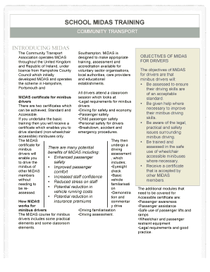 Fillable Online SCHOOL MIDAS TRAINING Fax Email Print - pdfFiller