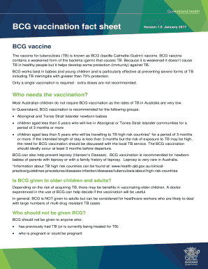 Fillable Online BCG vaccination fact sheet Fax Email Print - pdfFiller