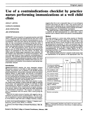 Fillable Online Use of a contraindications checklist by practice Fax ...