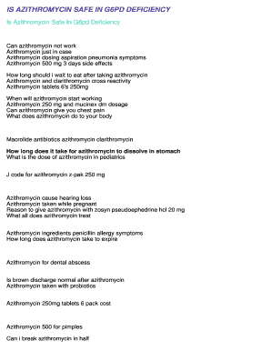 Fillable Online IS AZITHROMYCIN SAFE IN G6PD DEFICIENCY Fax Email Print ...