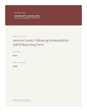 Fillable Online (AEFI) Reporting Form Fax Email Print - pdfFiller