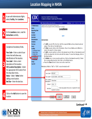 Fillable Online Location Mapping in NHSN Fax Email Print - pdfFiller