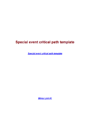 Fillable Online DownloadSpecial event critical path template Fax Email ...