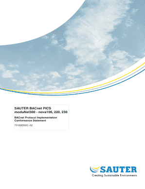 Fillable Online SAUTER BACnet PICS Fax Email Print - pdfFiller