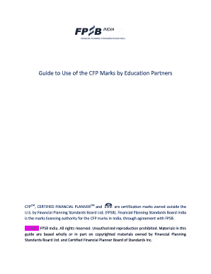 Fillable Online Guide to Use of the CFP Marks by Education Partners Fax Email Print - pdfFiller