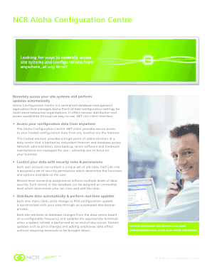 Fillable Online NCR Aloha Configuration Centre Fax Email Print - pdfFiller