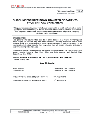 Fillable Online GUIDELINE FOR STEP-DOWN TRANSFER OF PATIENTS Fax Email ...
