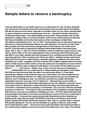 Fillable Online Sample letters to remove a bankruptcy Fax Email Print ...
