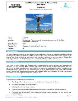 Fillable Online AOD Clinician: Intake & Assessment Fax Email Print ...