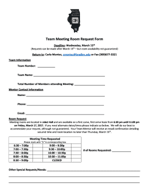 Fillable Online Team Meeting Room Request Form Fax Email Print - pdfFiller