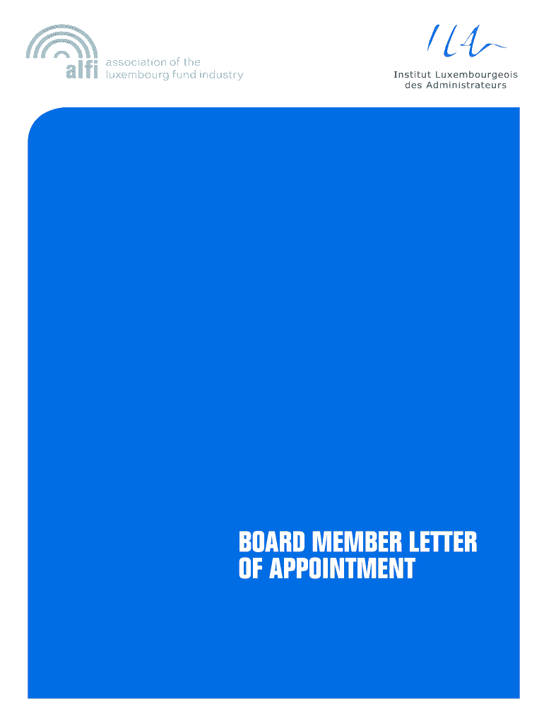 Fillable Online BOARD MEMBER LETTER Fax Email Print - pdfFiller