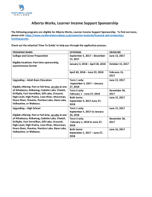 Fillable Online Alberta Works, Learner Income Support Sponsorship Fax ...