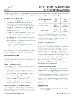 Fillable Online PRE-RETIREMENT CATCH-UP FORM Fax Email Print - pdfFiller
