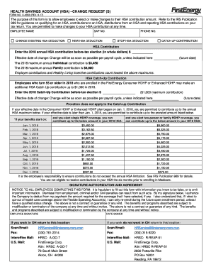 Fillable Online HEALTH SAVINGS ACCOUNT (HSA) CHANGE REQUEST (S) Fax ...