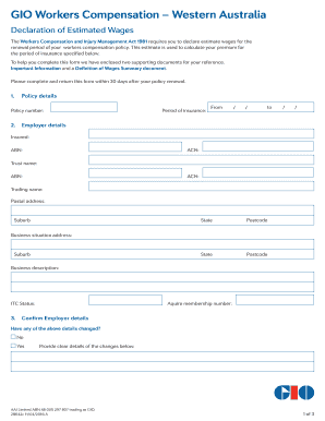 Fillable Online Declaration of Estimated Wages Fax Email Print - pdfFiller