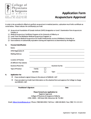 Fillable Online Acupuncture Approval Fax Email Print - pdfFiller