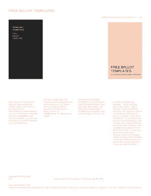 Fillable Online FREE BALLOT TEMPLATES Fax Email Print - pdfFiller