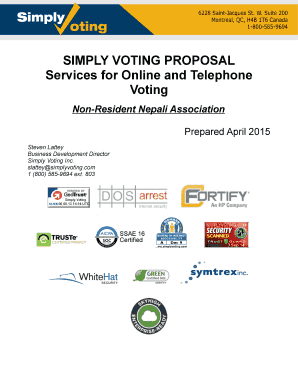 Fillable Online SIMPLY VOTING PROPOSAL Fax Email Print - pdfFiller