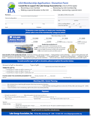 Fillable Online LGA Membership Application / Donation Form Fax Email ...