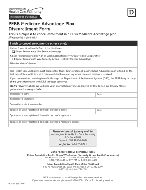 Fillable Online 2018 Medicare Advantage Disenrollment Form D ...