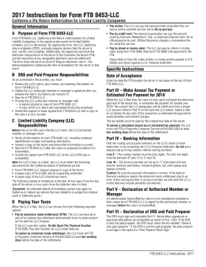 Fillable Online 2017 Instructions for Form FTB 8453-LLC Fax Email Print ...