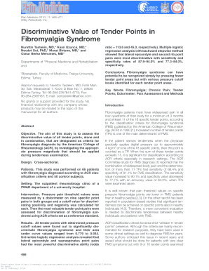 Fillable Online Discriminative Value of Tender Points in Fax Email ...